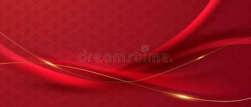 Chinese Style Red Wave Pattern Background Design Luxury Vector ...