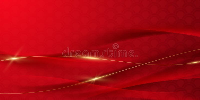 Chinese Style Red Wave Pattern Background Design Luxury Vector ...
