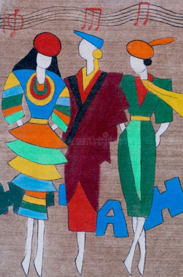 Chinese-style Rug, Wall Decor Stock Illustration - Illustration of ...