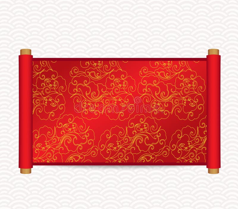 Chinese Style Scroll Vector Illustration Stock Vector - Illustration of ...