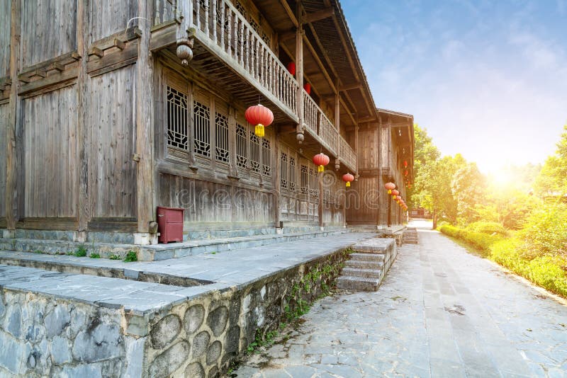 Chinese Traditional Old Building Stock Photo - Image of lanterns ...