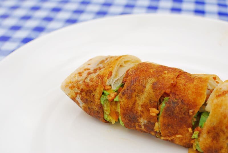 Chinese Style Vegetarian Spring Roll or Crepe Stock Photo - Image of ...