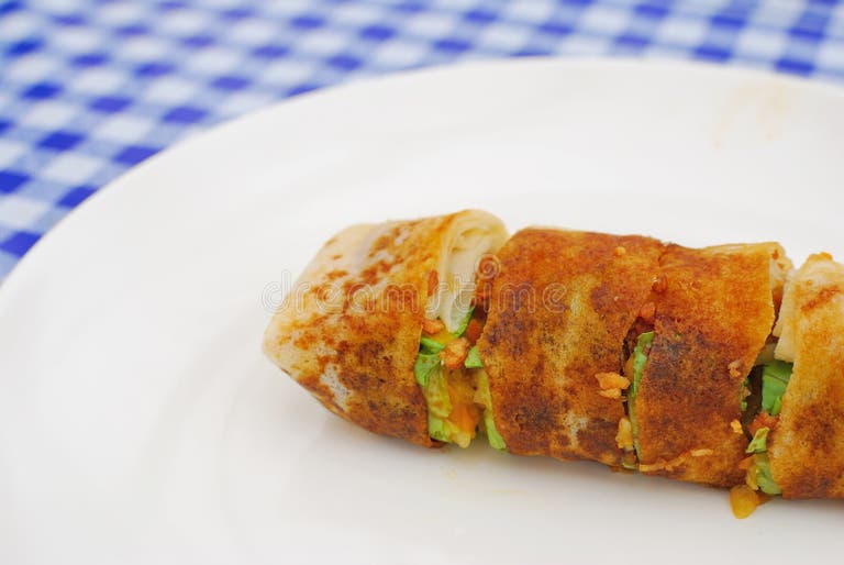 Chinese Style Vegetarian Spring Roll or Crepe Stock Image - Image of ...
