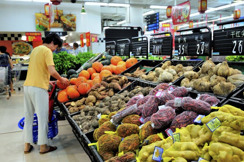 Chinese supermarket editorial photography. Image of market - 20950877