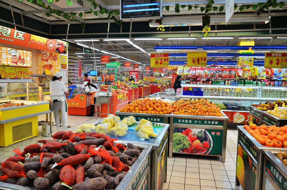 Chinese supermarket editorial image. Image of vegetable - 22224485