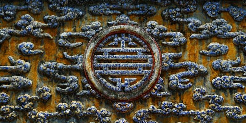 Chinese Bat Symbol Wall Stone Carving Stock Image - Image of wall ...