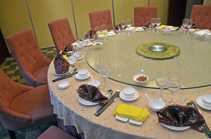 Chinese table stock photo. Image of china, round, reservation - 21082428