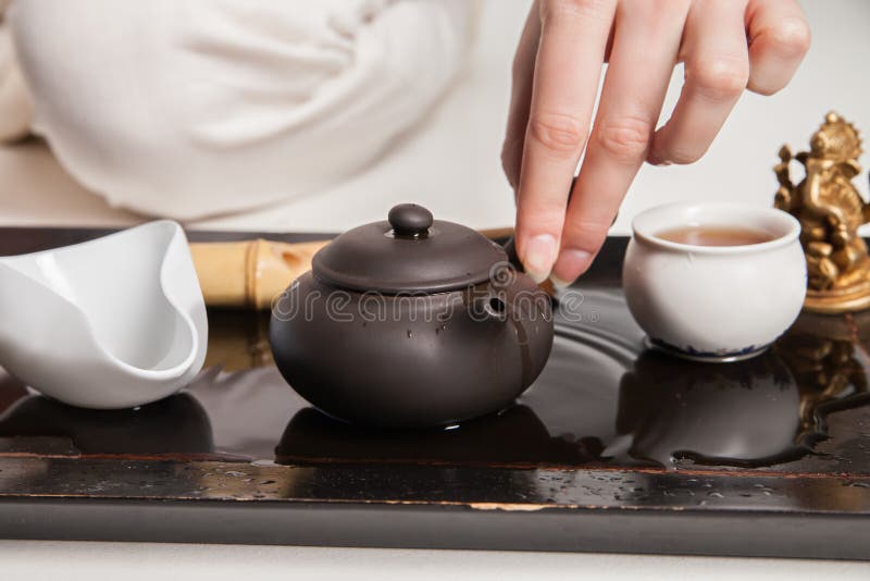 Chinese Tea Ceremony is Perfomed by Master Stock Photo - Image of ...