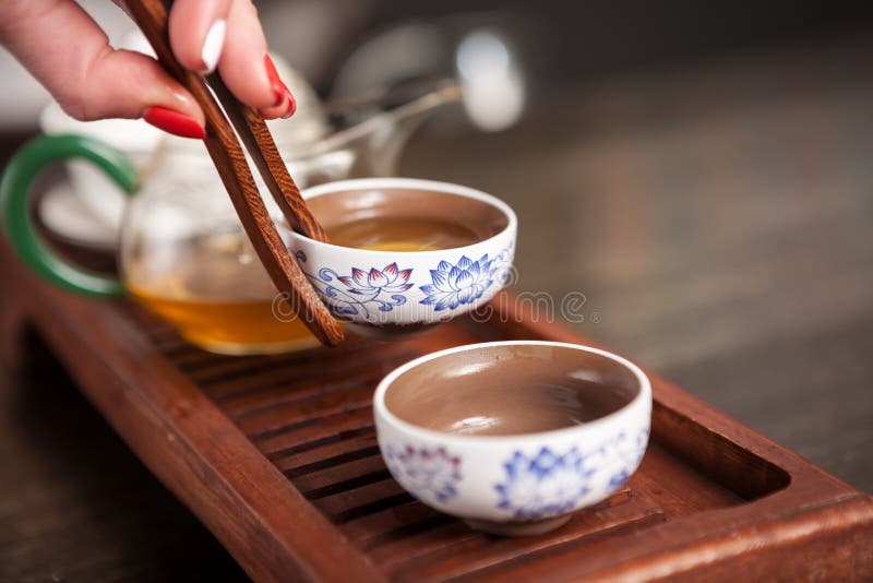 Chinese tea ceremony set. stock image. Image of brew - 116932179