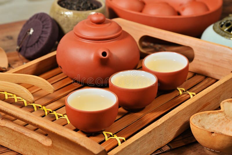 Chinese tea ceremony stock image. Image of gold, beverage - 298427701