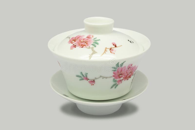 Chinese tea cup stock photo. Image of blossom, tray, white - 28477616