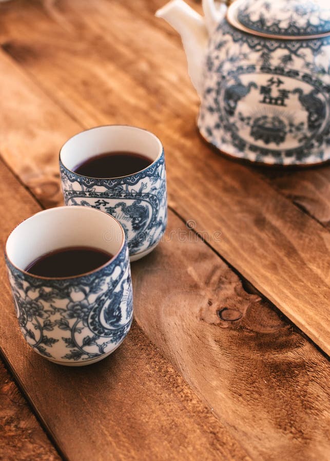 Chinese tea cups. stock photo. Image of light, isolated - 116566444