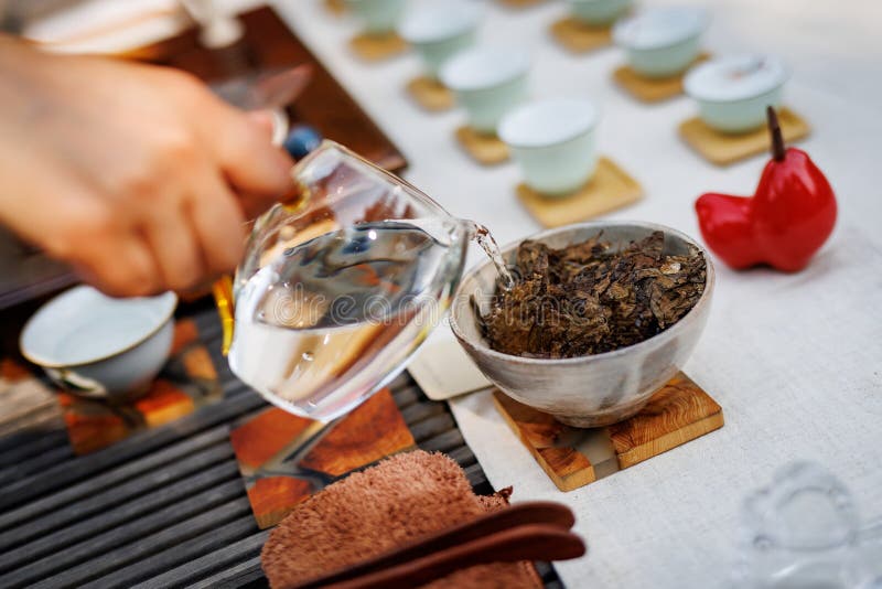 Chinese Tea Leaves Ready for Brewing Stock Photo - Image of china ...