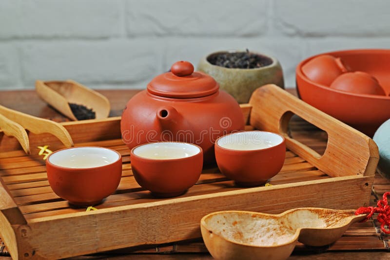 Chinese tea ceremony stock image. Image of leaf, bamboo - 298427709