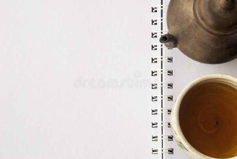 Chinese Tea Set Overlaid on a Notebook Stock Image - Image of style ...