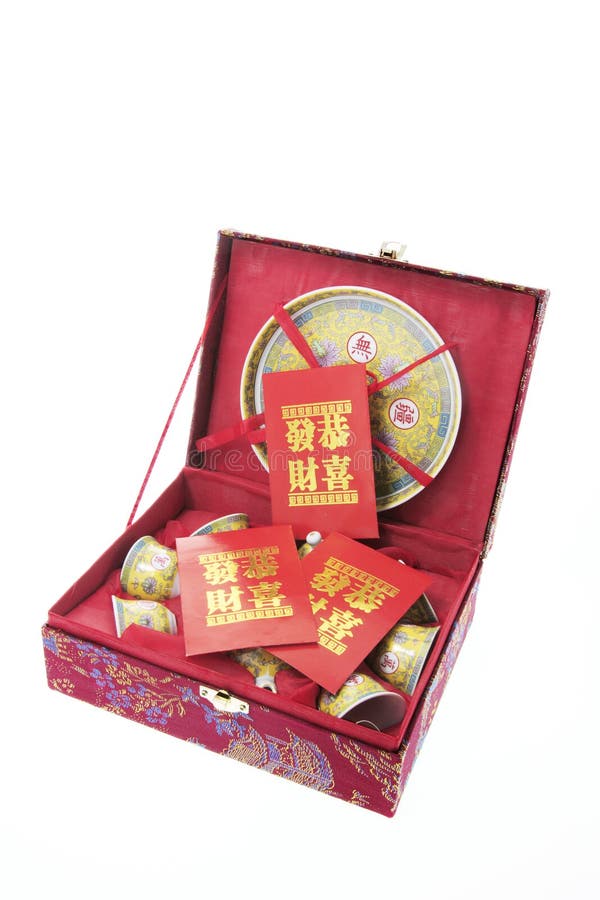 Chinese Tea Set and Red Packets Stock Photo - Image of year ...