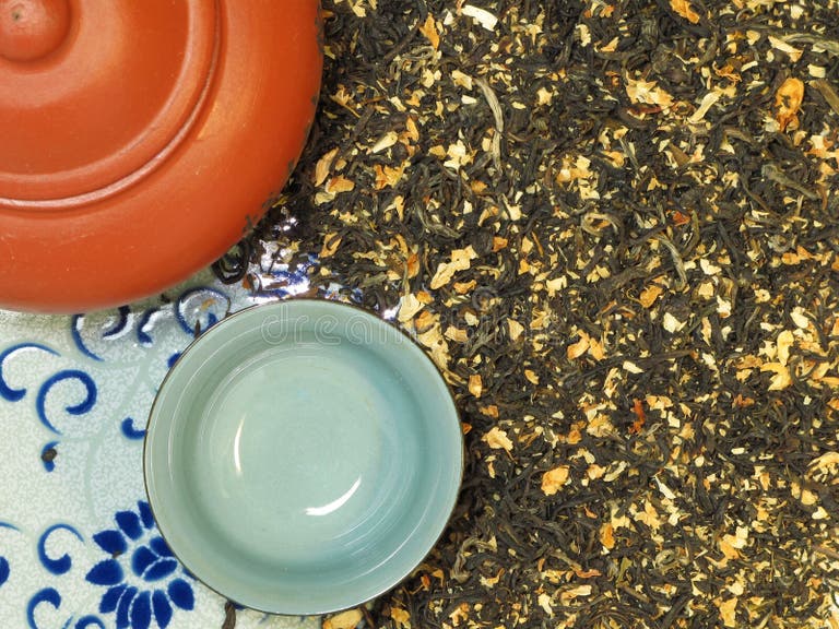 Chinese Tea Set Top View stock image. Image of drinks - 14930023