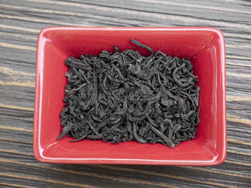 Chinese Tea in Small Red Plate. Top View Stock Photo - Image of culture ...