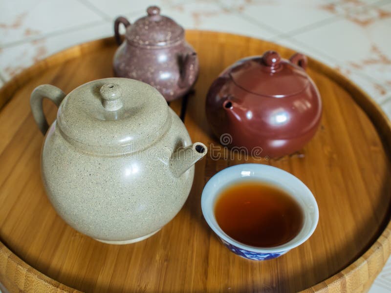 Chinese Teapot on Teapot Stand Stock Photo - Image of herbal, grey ...