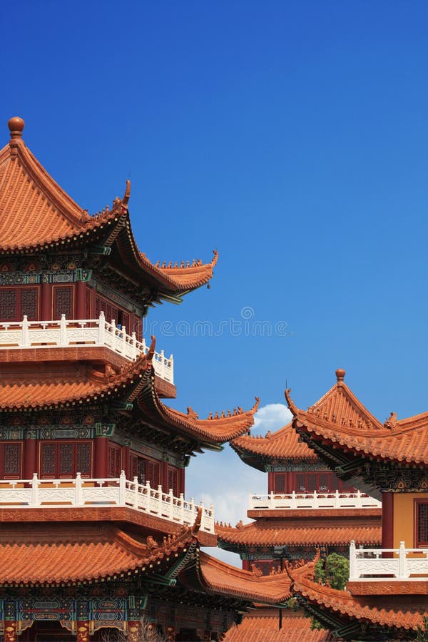 Chinese temple building stock photo. Image of style, architectural ...