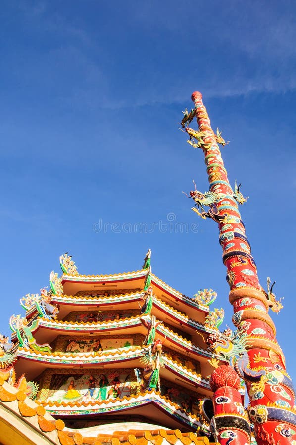 Chinese Temple with Dragon Statue Stock Image - Image of royalty, holy ...