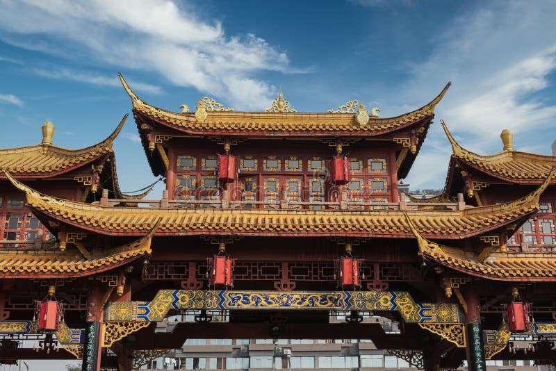 Chinese Temple Gate stock image. Image of tourism, building - 172325501