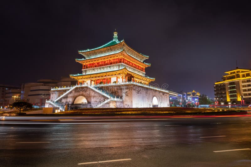 Chinese Temple Gate in Xian Stock Image - Image of building, landmark ...