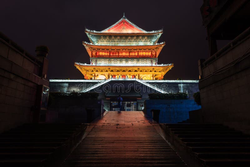 Chinese Temple Gate in Xian Stock Image - Image of pagoda, historic ...