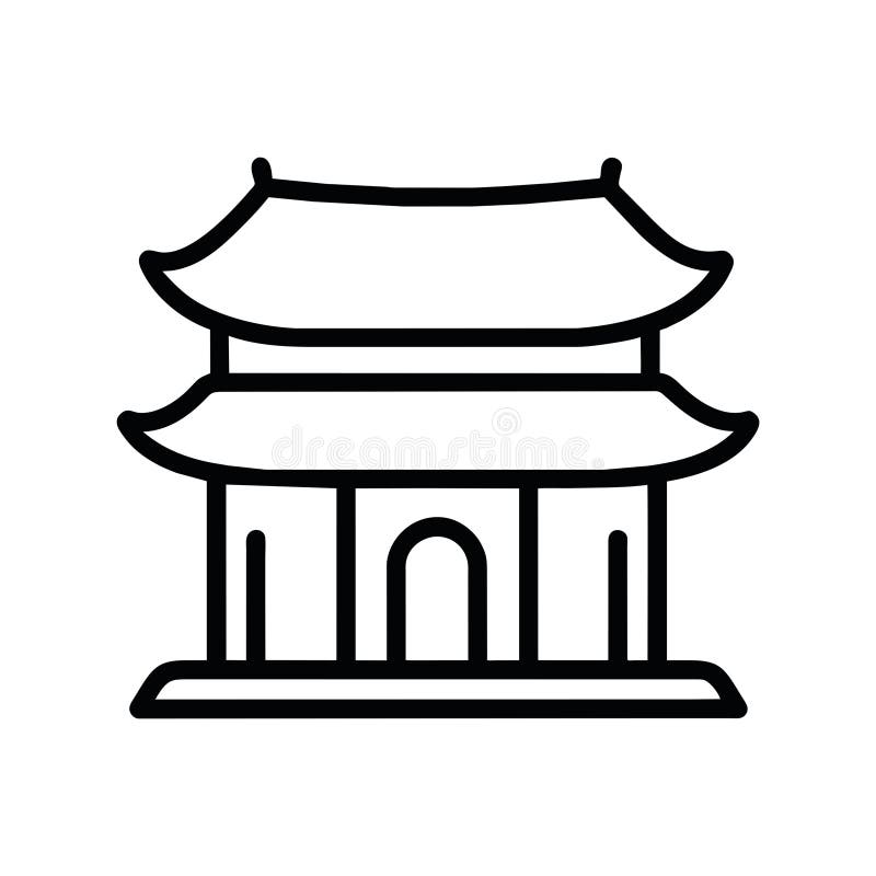 Chinese temple icon stock vector. Illustration of vector - 295536477