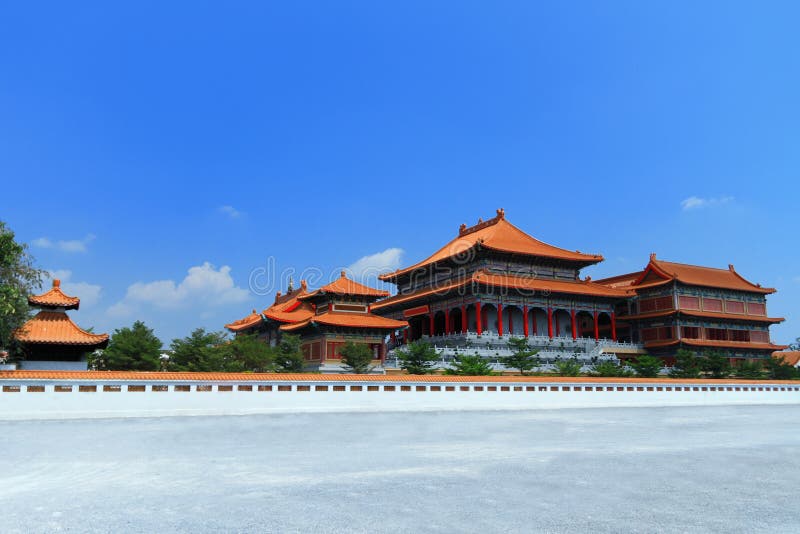 Chinese Temple in Nonthaburi, Thailand Stock Image - Image of oriental ...
