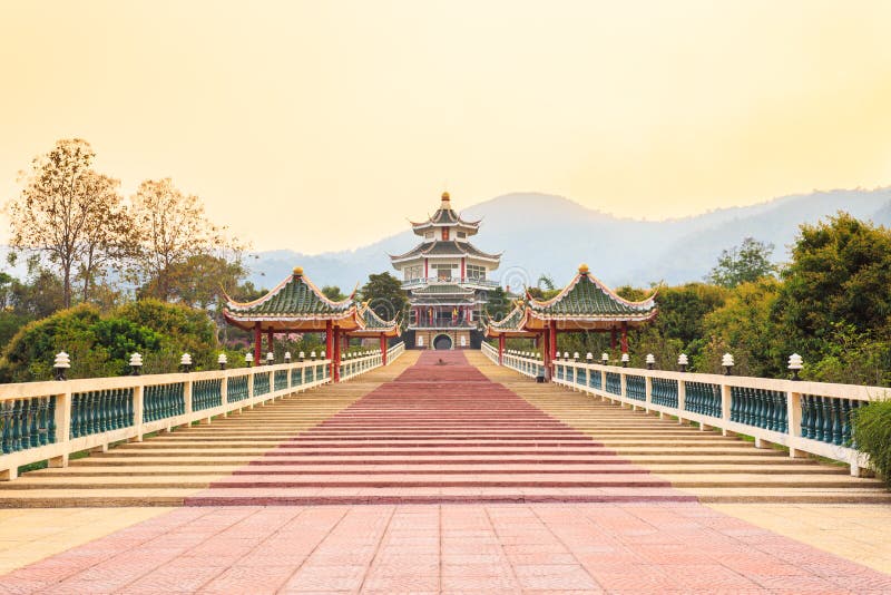 Chinese temple on sunset stock image. Image of heaven - 54419399