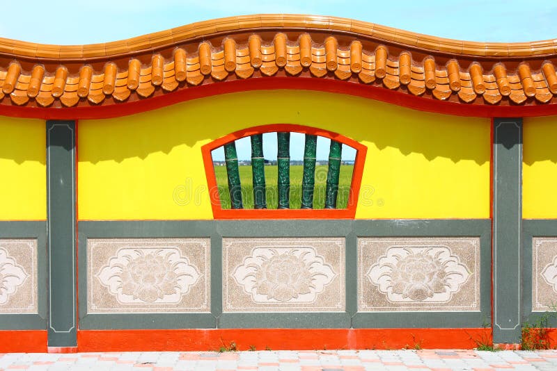Chinese temple window view stock photo. Image of antique - 14680000