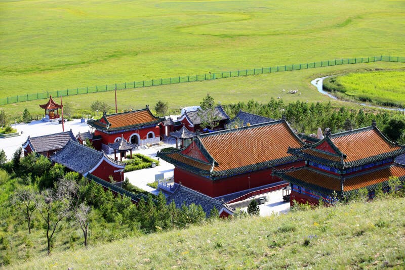 Chinese temples building stock photo. Image of sunset - 173777622