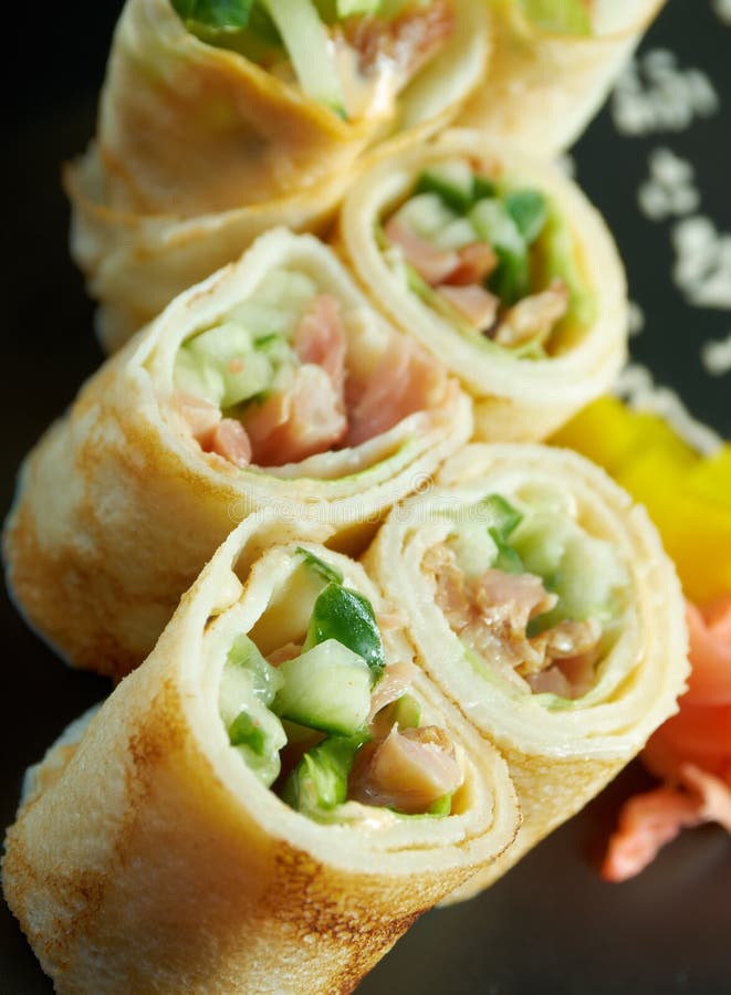 Chinese or Thai-style Spring Rolls Stock Image - Image of roll, asian ...