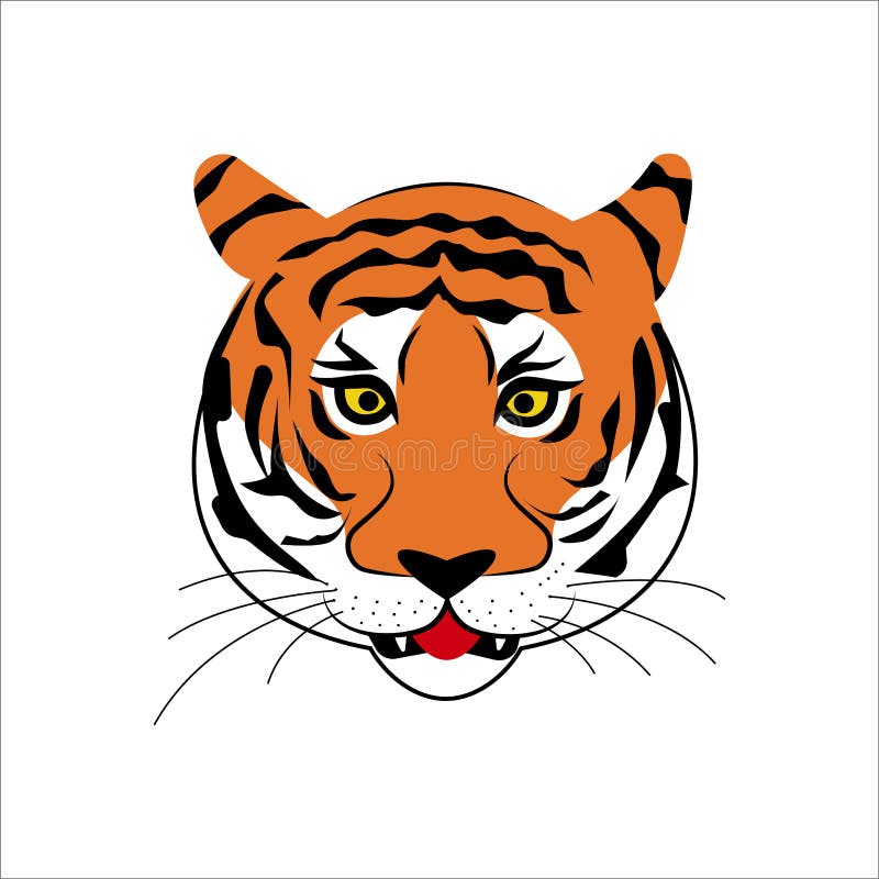 Chinese Tiger. the Face of a Tiger. Flat Style. Vector Illustration ...