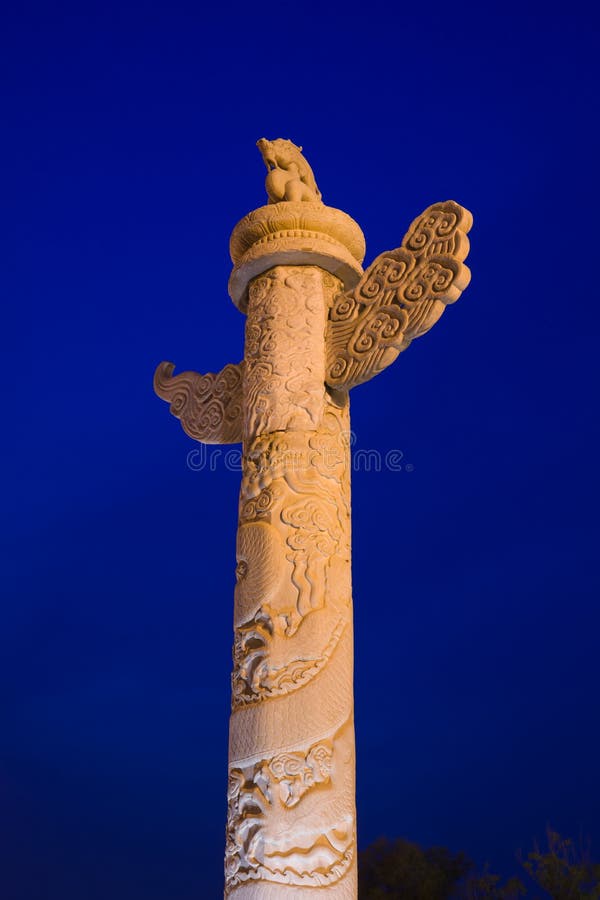 Chinese totem pillar stock image. Image of china, chinese - 31136047