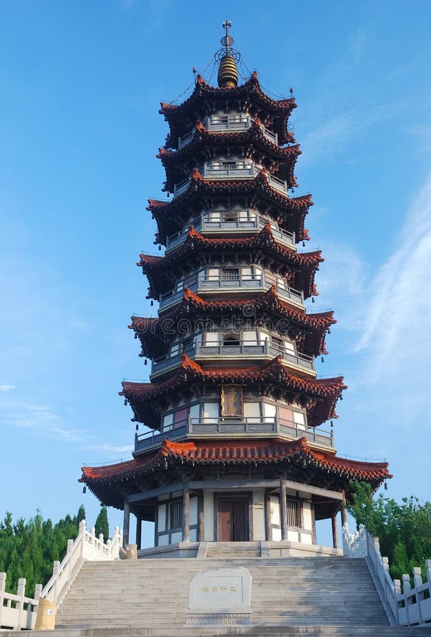Chinese Tower stock photo. Image of rural, sunset, ancient - 10259756