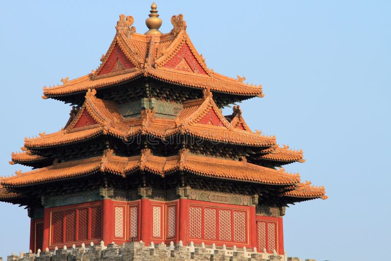 Chinese tower in Beijing stock image. Image of wall, city - 66229283