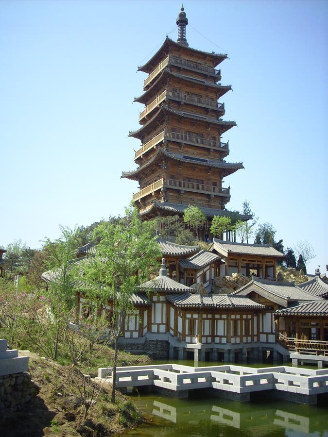 Chinese tower and pavilion stock image. Image of famous - 32219841
