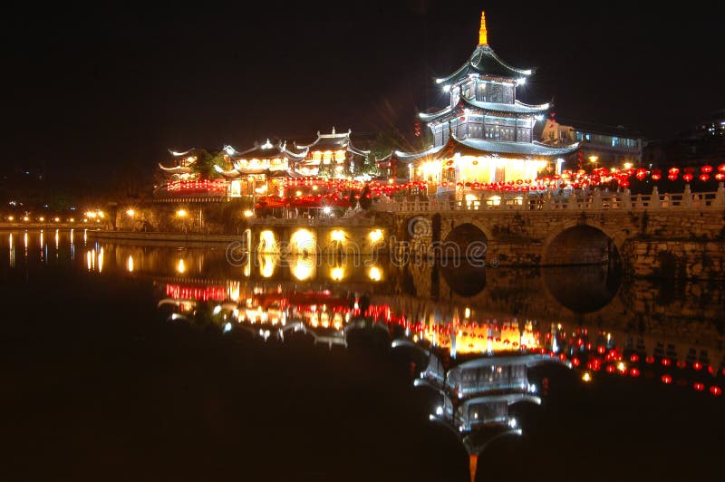 The Chinese Towers And Bridge Picture. Image: 5237156