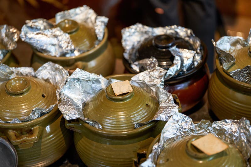 Chinese Traditional Ancient Method of Making Soup, Close-up of ...
