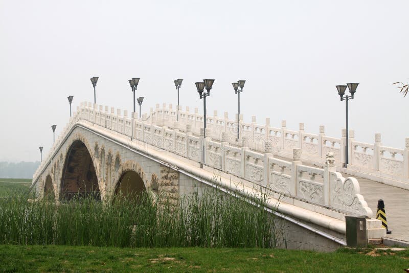Chinese Traditional Architectural Landscape Stone Bridge Stock Image ...