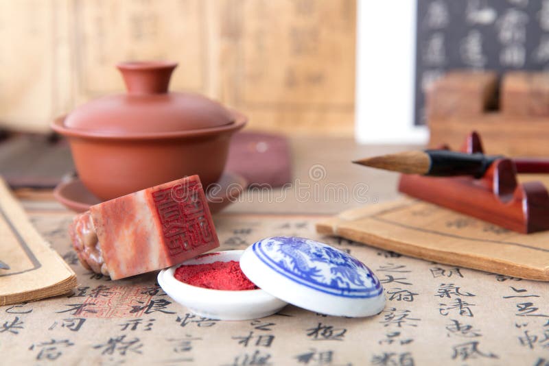 Chinese Traditional Art Calligraphy and Seal Cutting Related Items ...