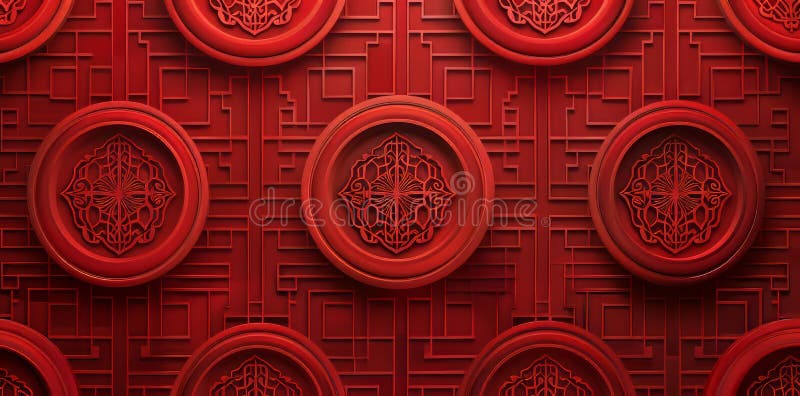 Chinese Traditional Background, Red Textured Pattern with Abstract ...
