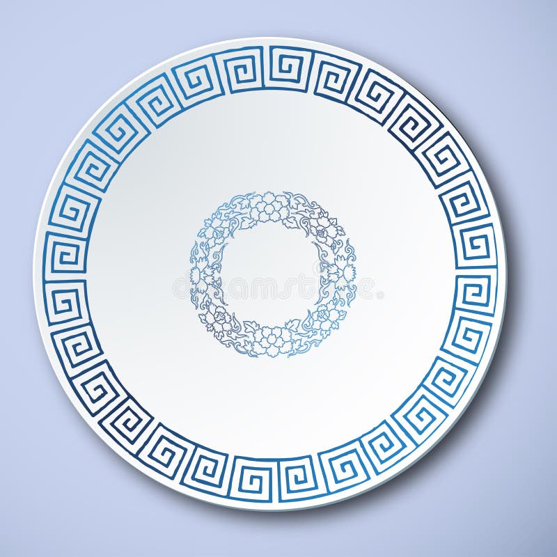 Chinese Traditional Blue and White Porcelain, Daisy Pattern Stock ...