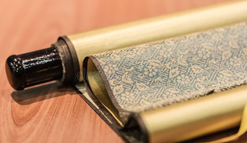 Chinese Traditional Book Silk Scroll Closeup Macro View Stock Image ...