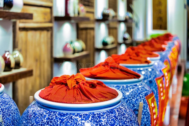 Chinese Traditional Ceramic Pots for Wine Storage Stock Image - Image ...