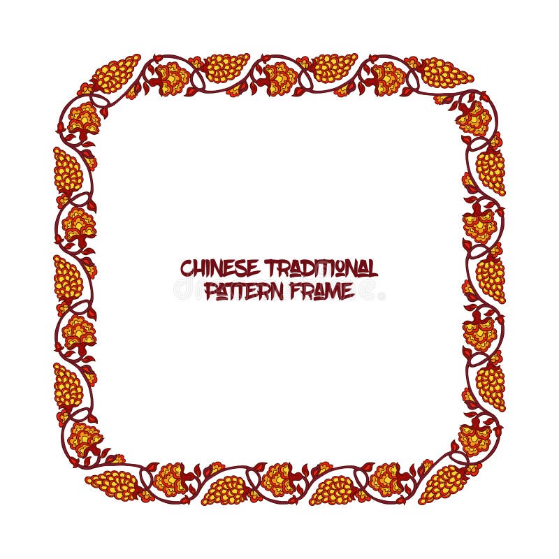 Chinese Traditional Floral Pattern Frame for Text. Stock Illustration ...