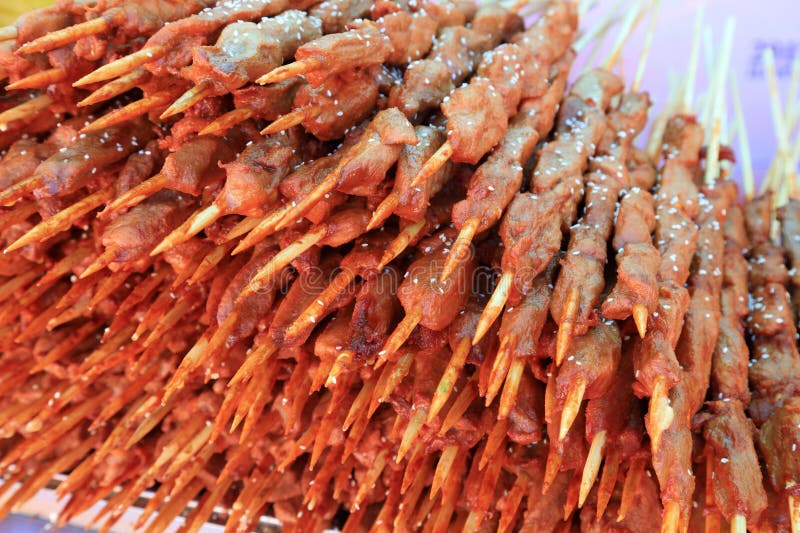 Chinese Traditional Food Mutton String Stock Image - Image of burning ...