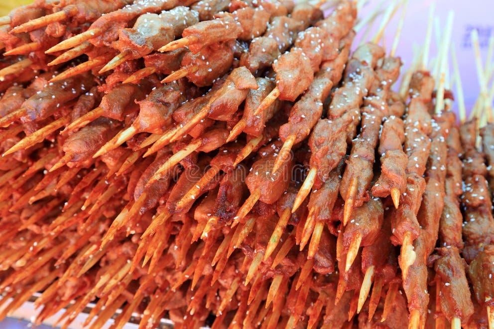 Chinese Traditional Food Mutton String Stock Image - Image of burning ...